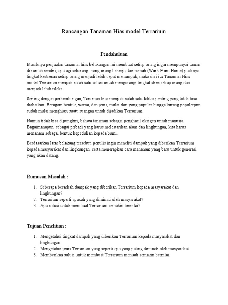 Manfaat Terrarium untuk Kesehatan dan Lingkungan | PDF