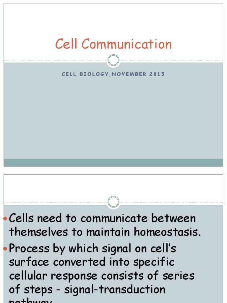 Cell Communication PDF | PDF | Signal Transduction | Cell Signaling