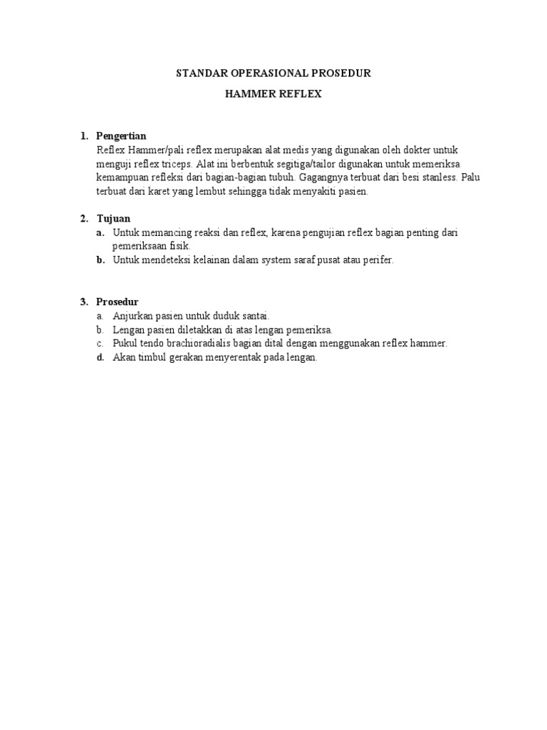 Sop Hammer Reflex | PDF