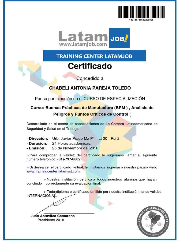 Certificado de BPM | PDF