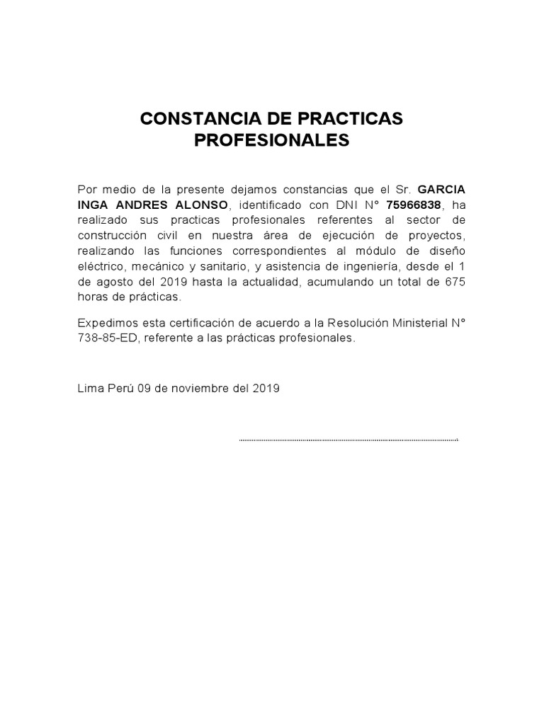 Constancia de Practicas Profesionales | PDF
