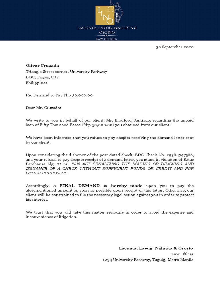 Final Demand Letter | PDF