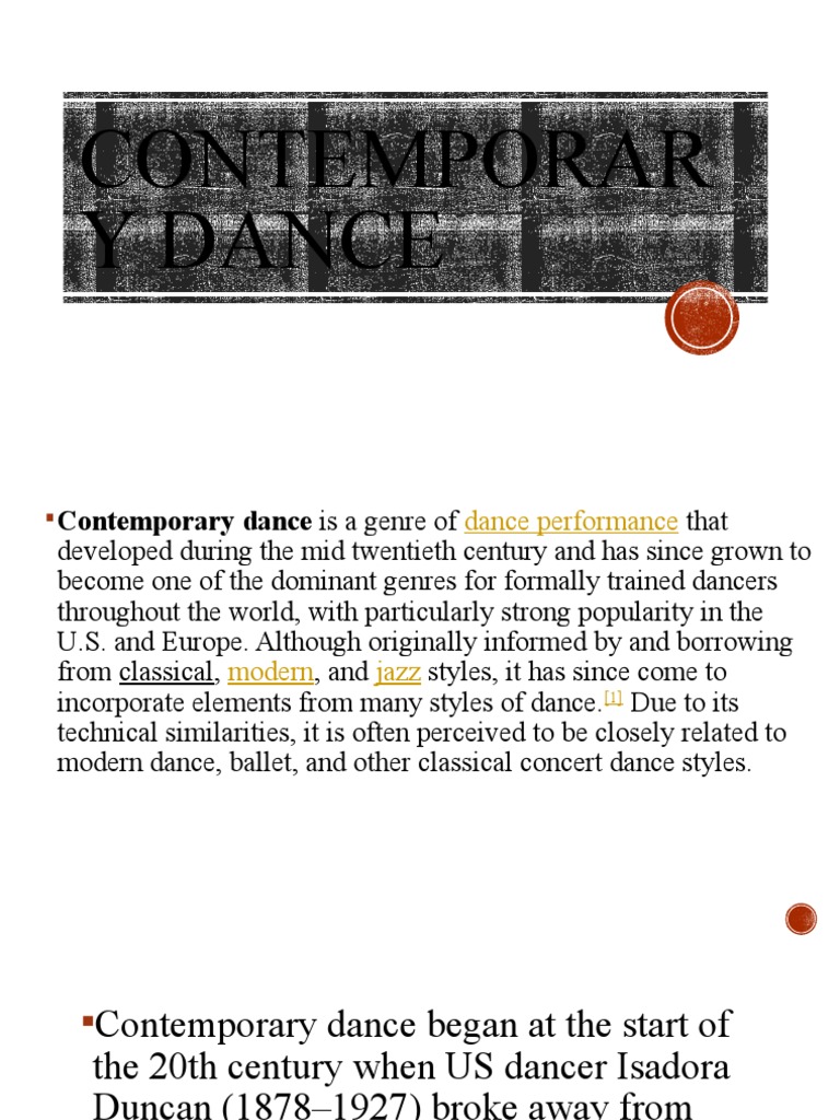 History and Evolution of Contemporary Dance | PDF | Ballet | Dances