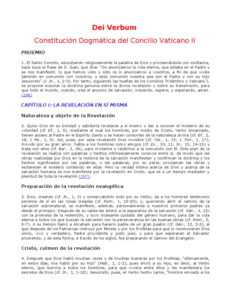 Dei Verbum | PDF | Revelación | Creencia religiosa y doctrina