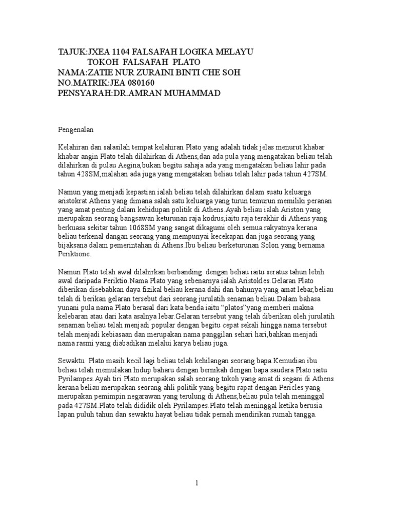 Tokoh Falsafah Plato | PDF