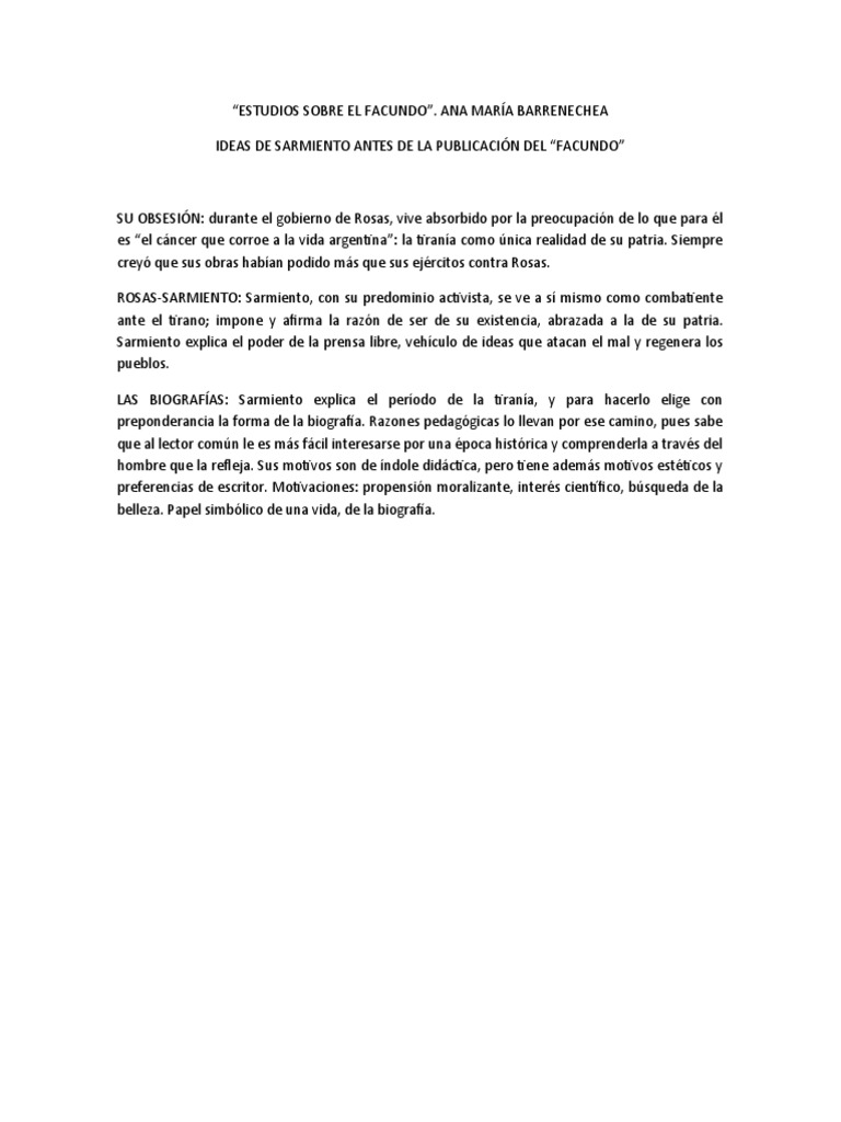Estudios Sobre El Facundo - Ana Maria Barrenechea | PDF