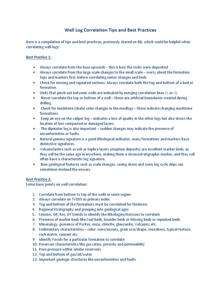Well Log Correlation Tips and Best Practices | PDF | Stratigraphy | Geology
