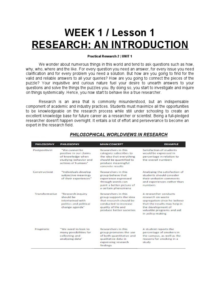 Introduction to Practical Research 2 | PDF | Qualitative Research ...