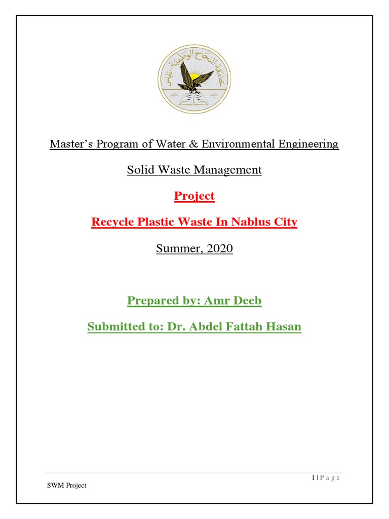 Amr Deeb - SWM Project | PDF | Recycling | Waste