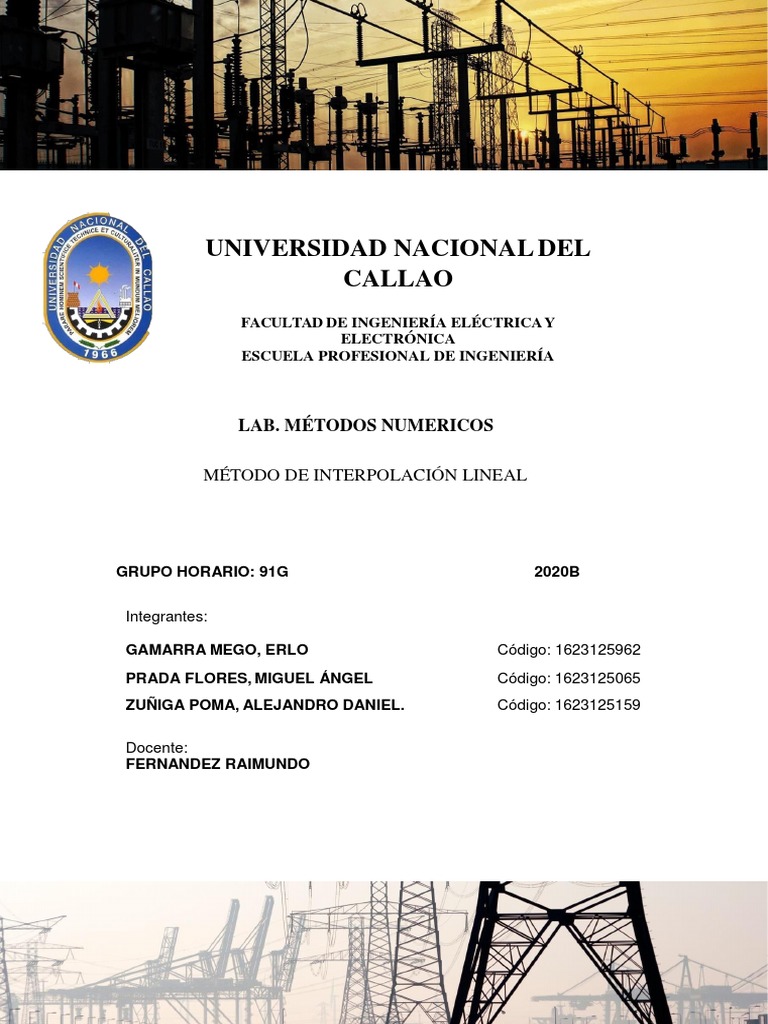 Lab2, Metodos Numericos, Interpolacion Lineal Prada Flores Miguel Angel | PDF | Logaritmo | Derivado