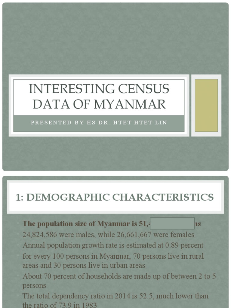 Interesting Census Data of Myanmar | PDF | Life Expectancy | Total ...