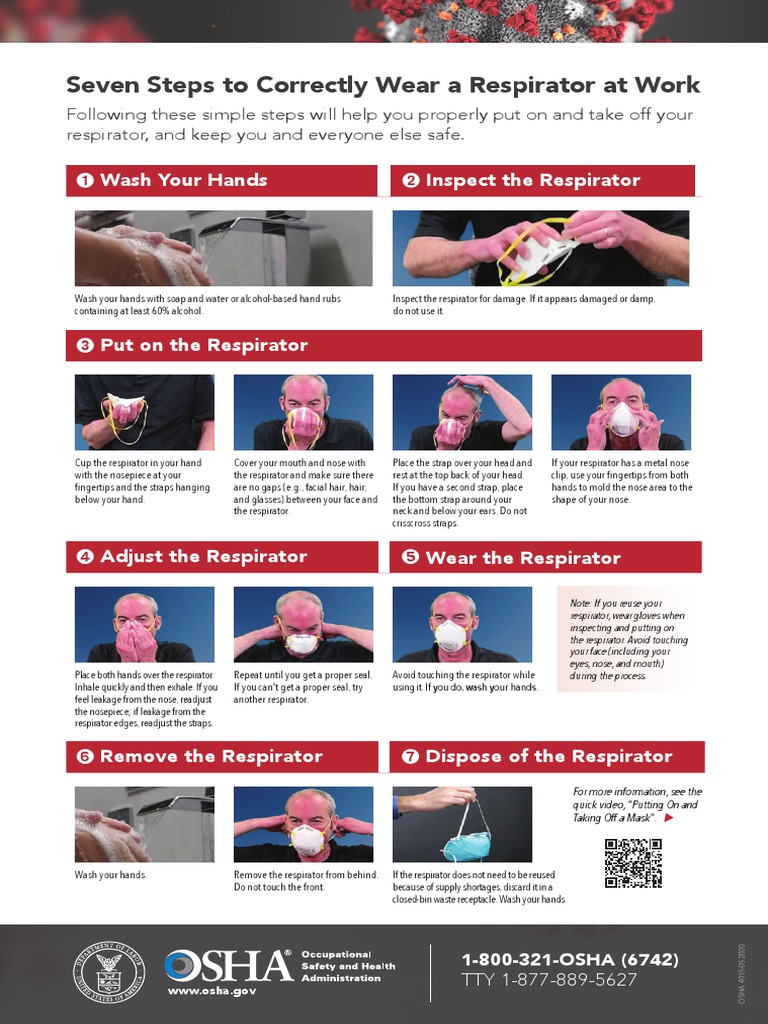 Seven Steps To Correctly Wear A Respirator at Work: Wash Your Hands ...