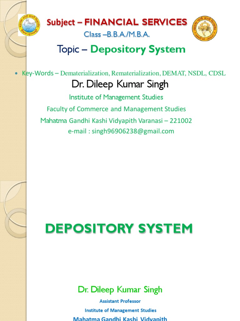 Depository System | PDF | Securities (Finance) | Financial Economics