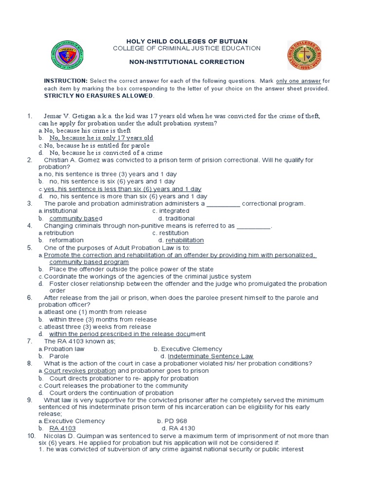 INSTRUCTION: Select The Correct Answer For Each of The Following ...