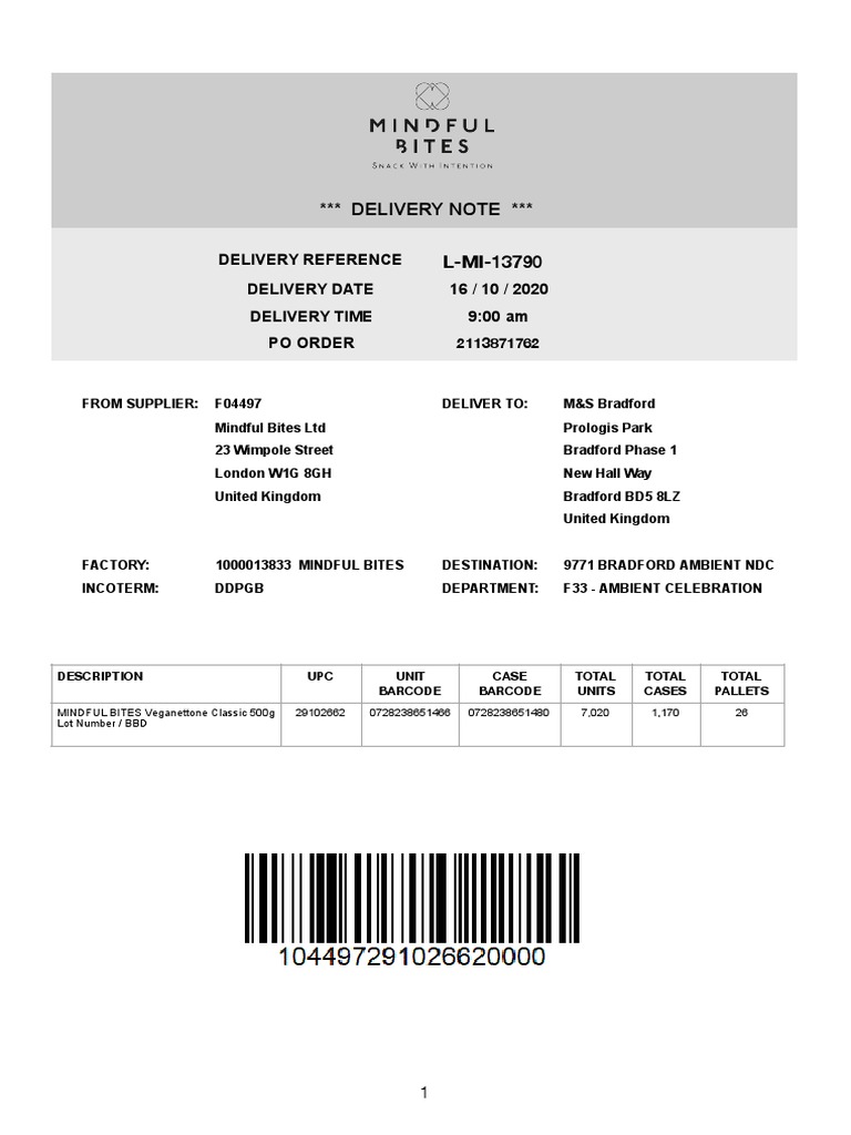 Delivery Note-PO 2113871762 | PDF