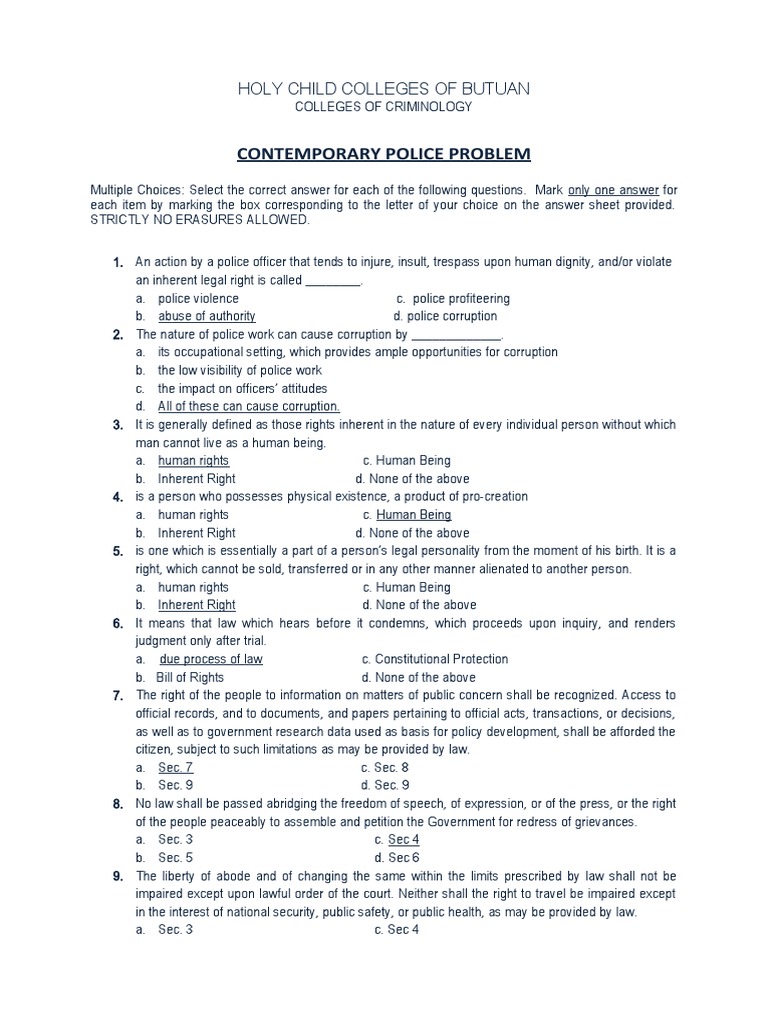 Contemporary Police Problem | PDF | Police Misconduct | Crime & Violence