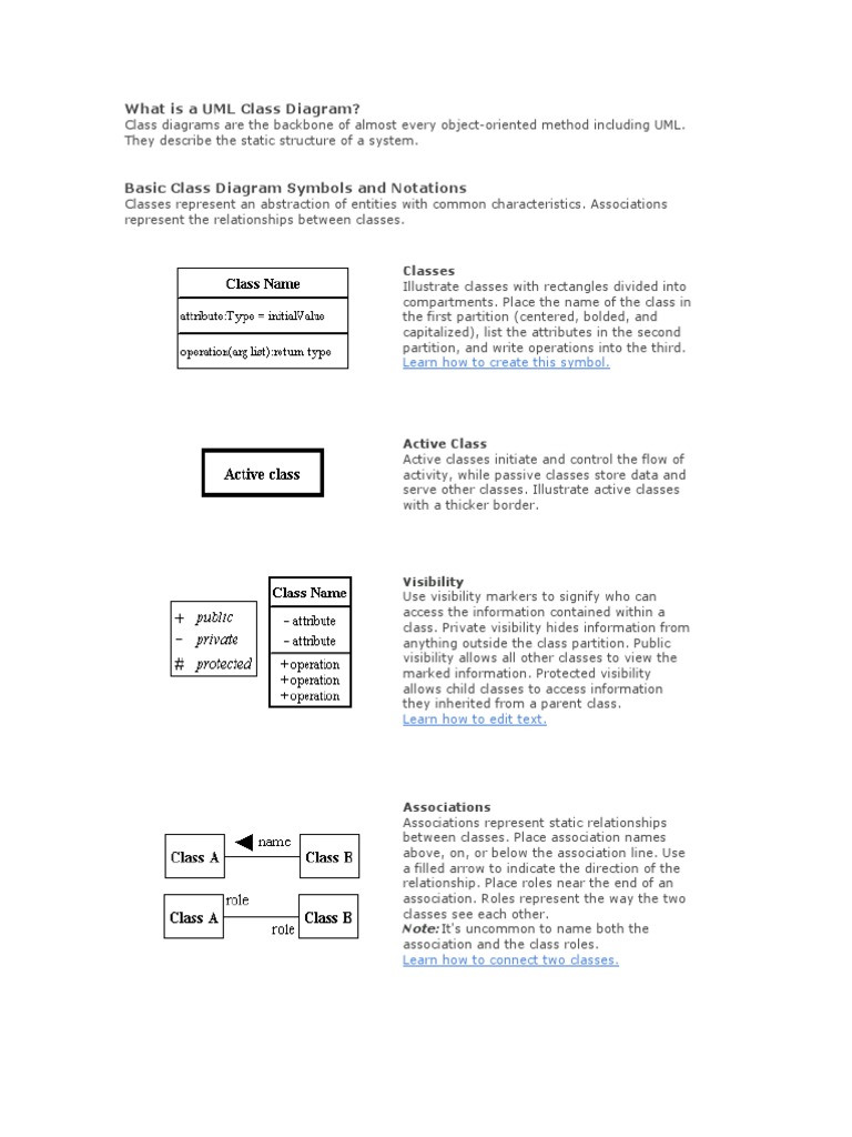 What Is A UML Class Diagram | PDF | Class (Computer Programming ...