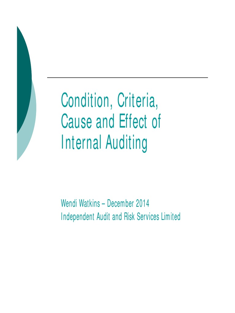 Criteria, Condition, Cause, Effect IA | PDF | Audit | Business