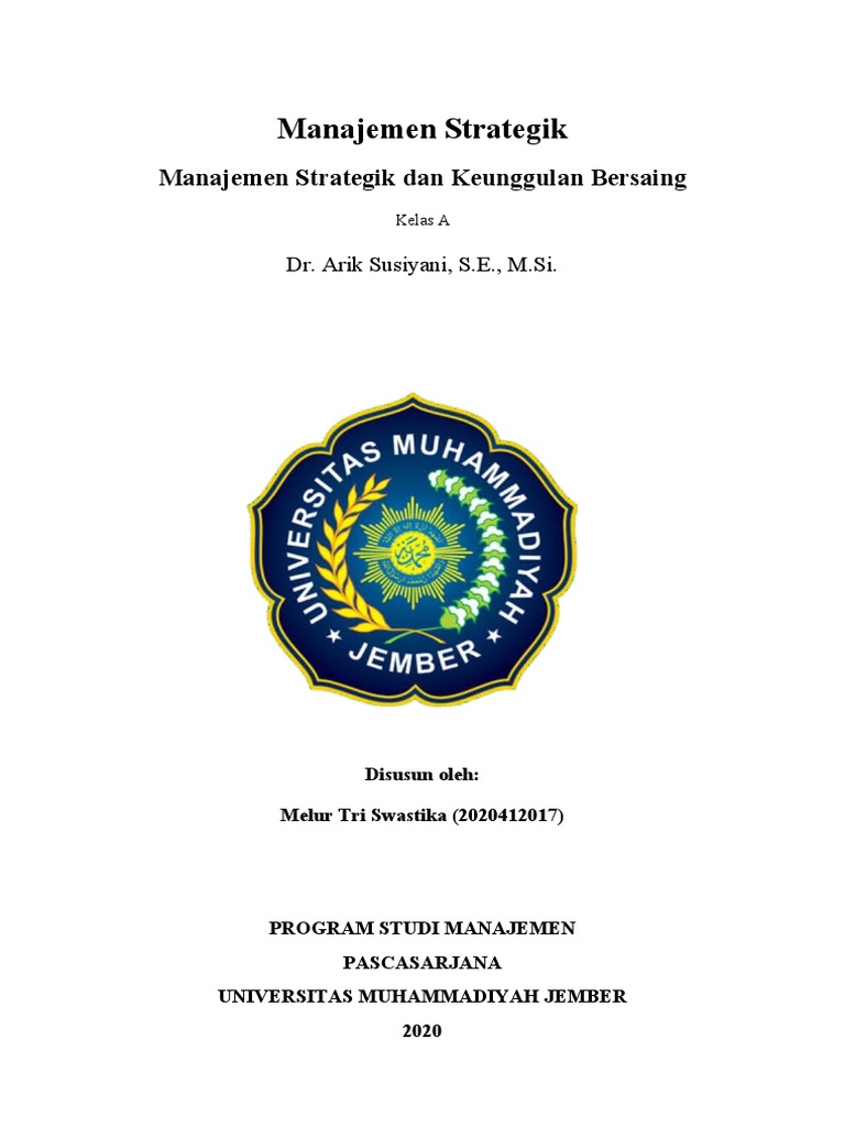 MANAJEMEN STRATEGIK - Manajemen Strategik Dan Keunggulan Bersaing | PDF