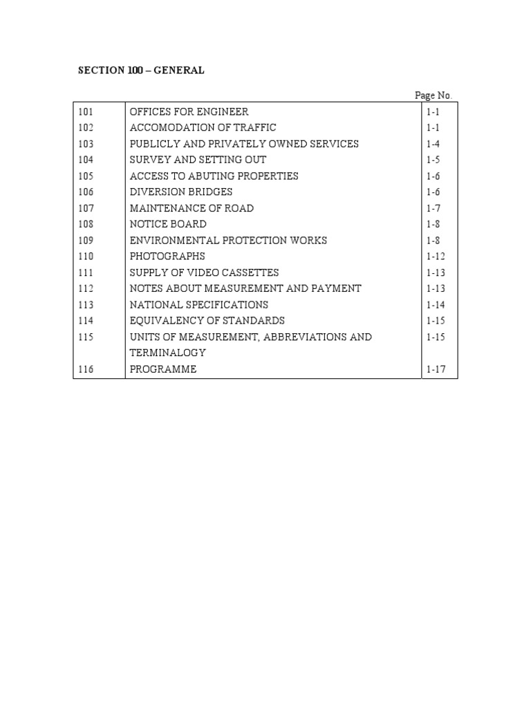 SECTION-100 General | PDF | Road | Specification (Technical Standard)