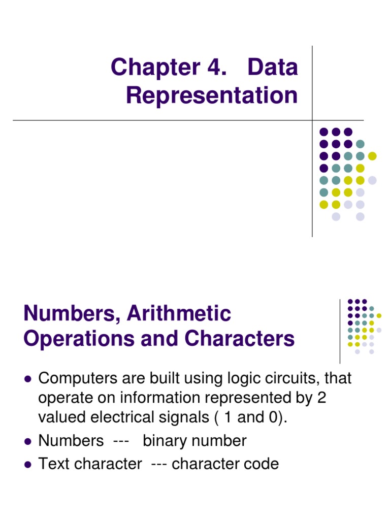 Chapter 3 - Data - Representation | PDF | Bit | Numbers