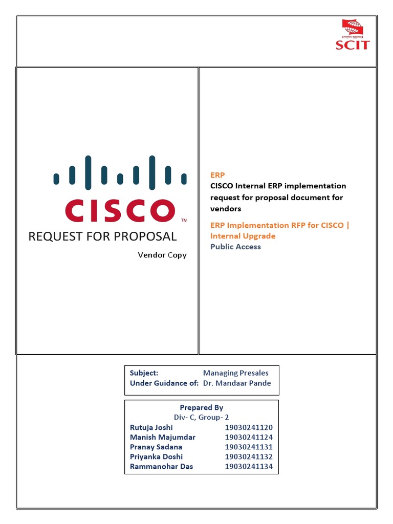 Managing Presales - Div C - Group - 2 - RFP - Cisco Systems ...