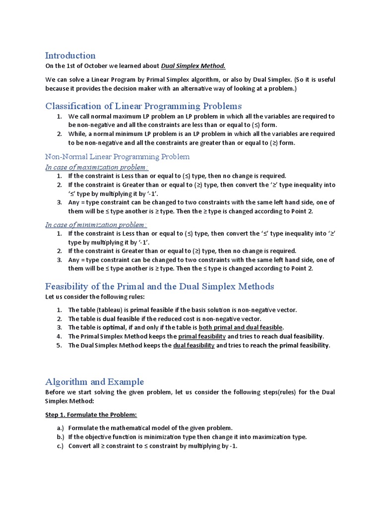 Non-Normal Linear Programming Problem: in Case of Maximization Problem ...