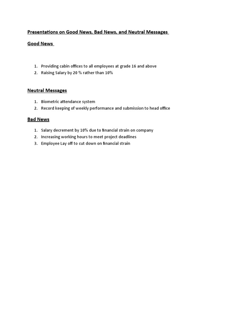 Worksheet On Good Bad News | PDF | Finance & Money Management