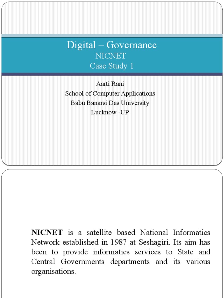 Digital - Governance: Nicnet Case Study 1 | PDF | Cyberspace ...