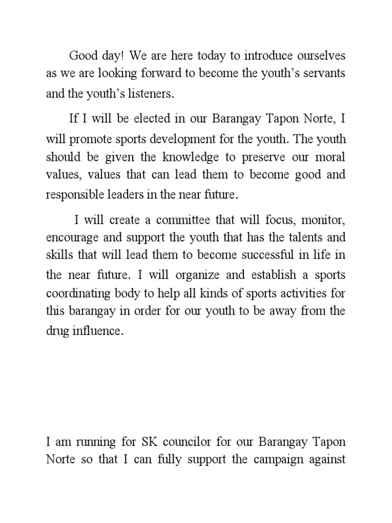 SK Program of Government | PDF | Sports