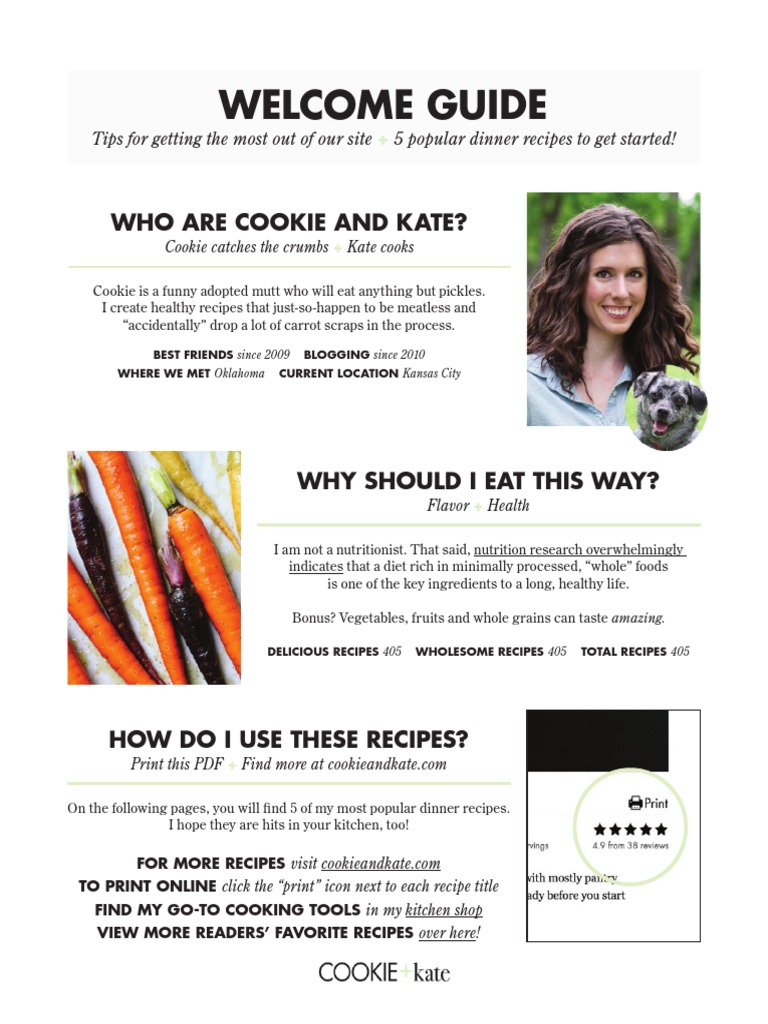 Welcome Guide: Who Are Cookie and Kate? | PDF | Salad | Pasta