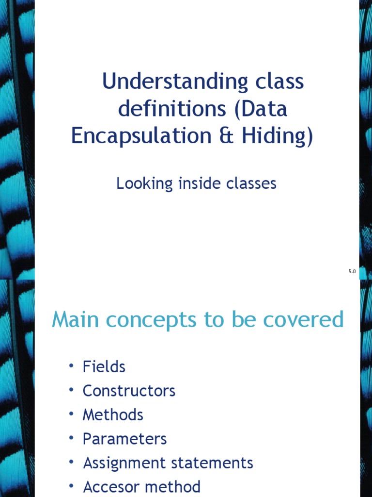 Understanding Class Definitions (Data Encapsulation & Hiding) | PDF | Method (Computer ...