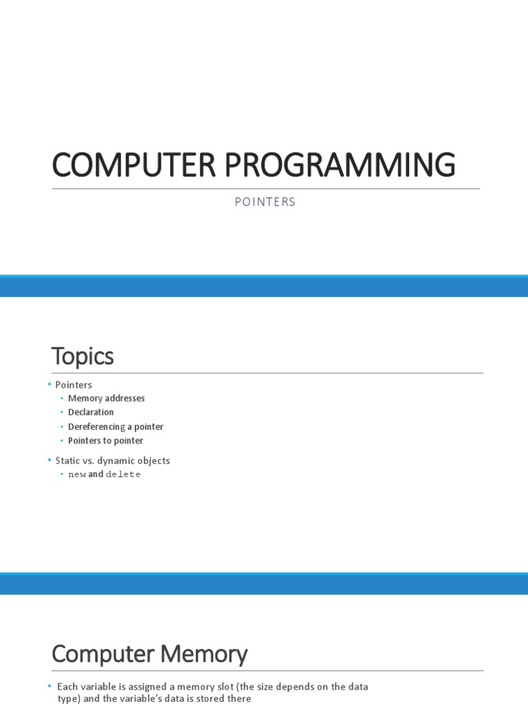 Cp Pointers Pdf Pointer Computer Programming Variable Computer Science 