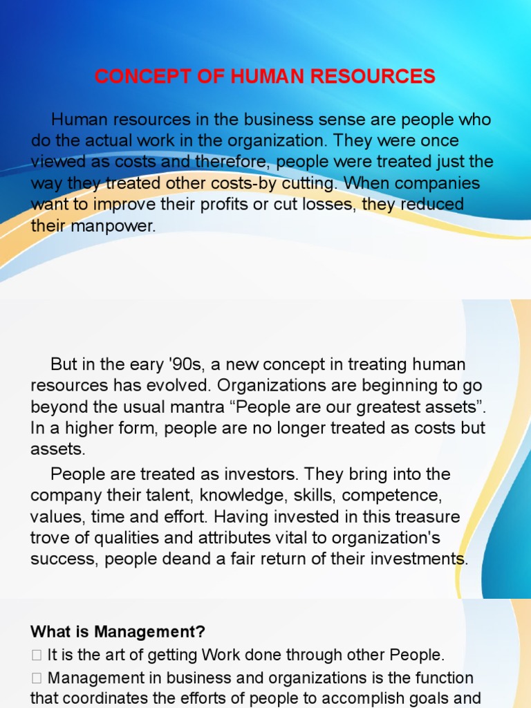 Concept of Human Resources | PDF | Human Resources | Human Resource ...