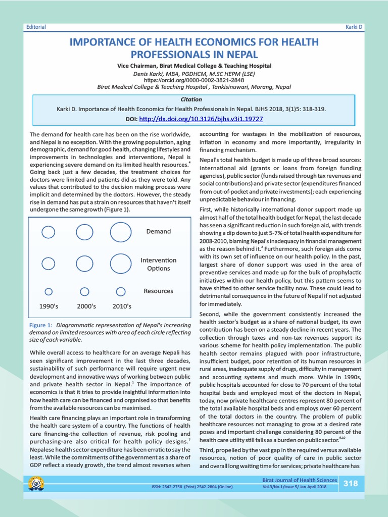 Health Economics for Nepalese Professionals | PDF | Health Economics ...