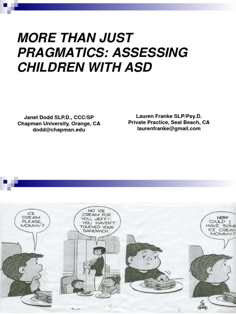 More Than Just Pragmatics: Assessing Children With Asd | PDF | Autism ...