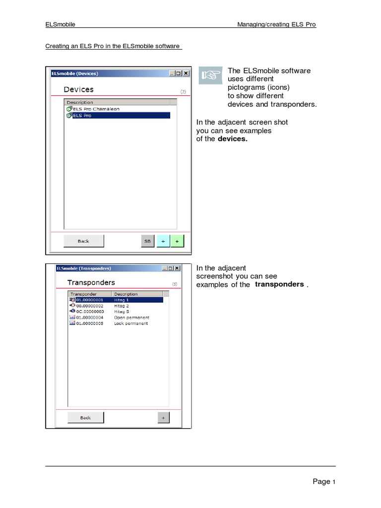 ELSmobile ELS Pro Creating - EN | PDF | Screenshot | System Software