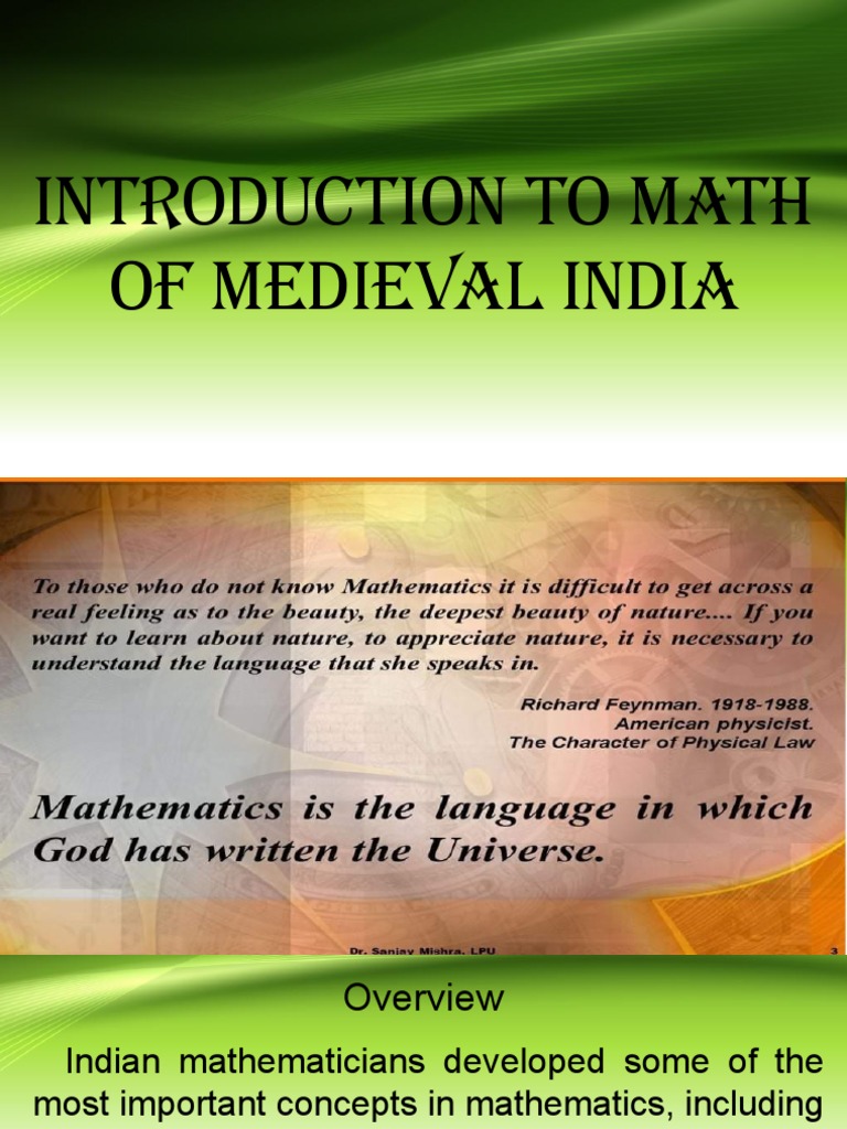 Indian Mathematics in the Medieval Era | PDF | Teaching Mathematics ...