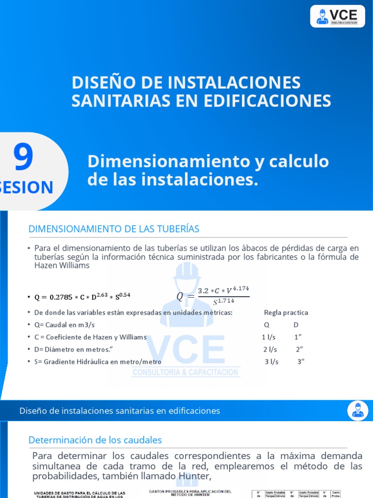 Diseño de Instalaciones Sanitarias Sesion 9 PDF | PDF | Descarga (hidrología) | Física Aplicada ...