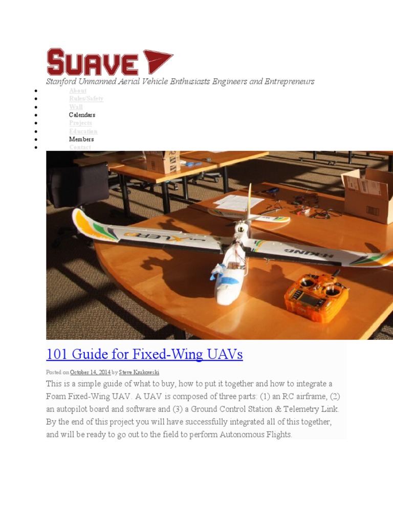 101 Guide For Fixed-Wing UAVs | PDF | Flight Control Surfaces | Control ...
