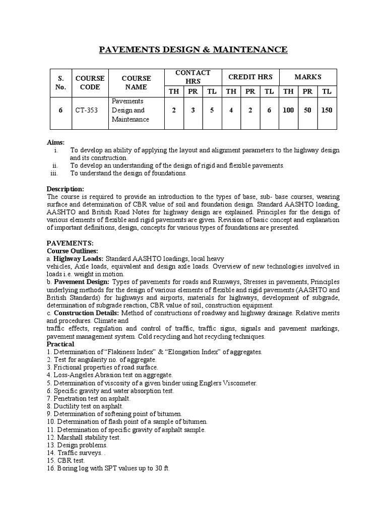 Pavement Design and Maintenance Course | PDF | Road Surface | Land ...