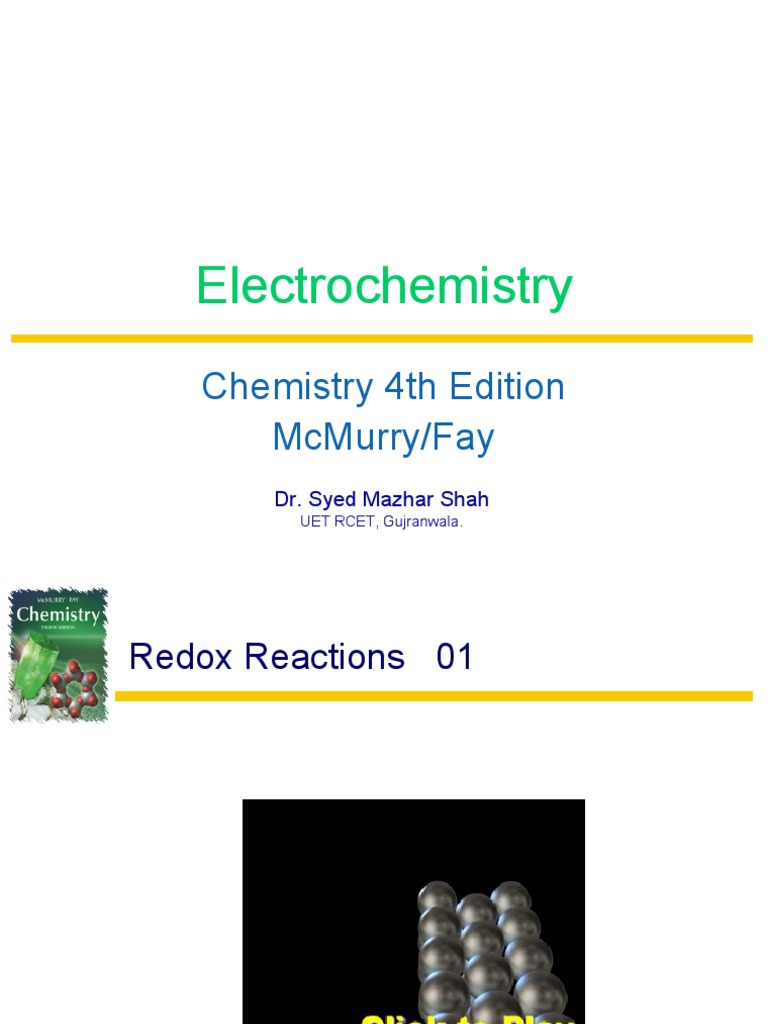 Electrochemistry Slides in PDF | PDF | Redox | Electrochemistry