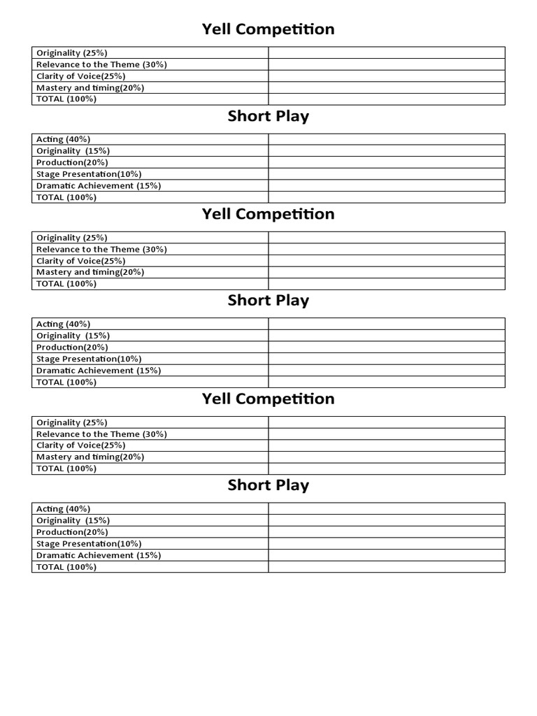Yell Competition | PDF