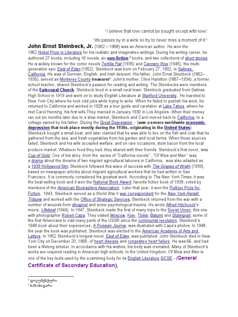 Stainbeck | PDF | John Steinbeck | Books