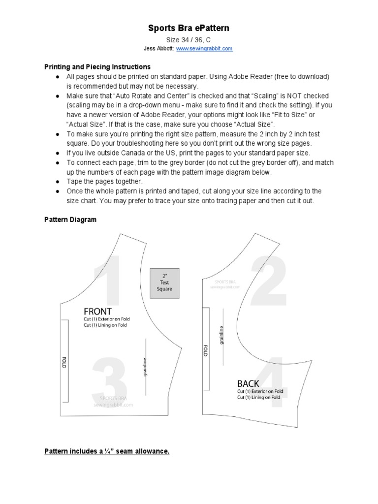 Free Sports Bra Sewing Pattern PDF | PDF