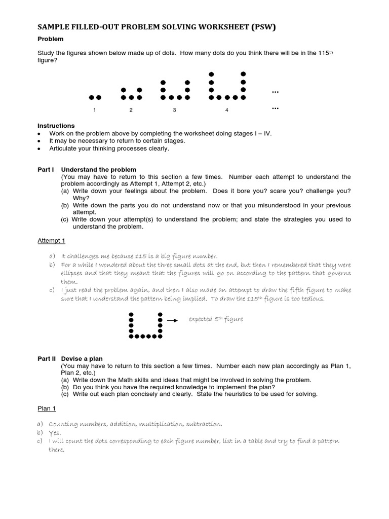 Sample Accomplished PSW (For Students' Reference) | PDF | Numbers ...