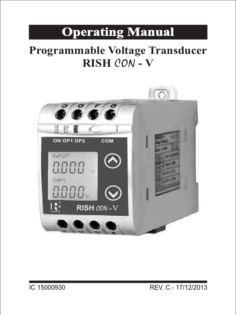 Operating Instructions Rish CON V With Display | PDF | Parameter ...