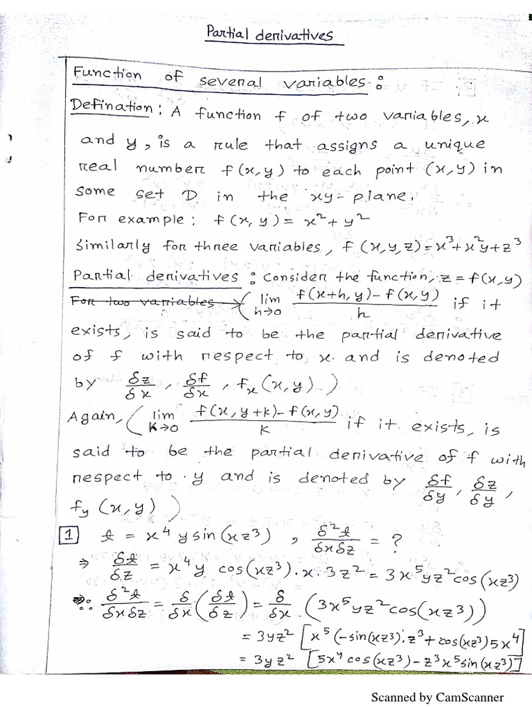 Partial Derivatives | PDF
