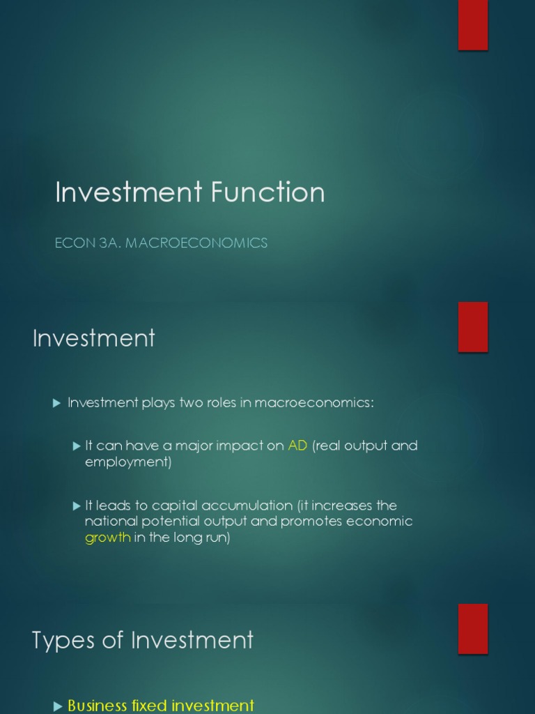 Investment Function in Macroeconomics | PDF | Output (Economics ...