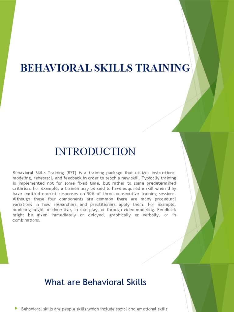 Behavioral Skills Training | Download Free PDF | Simulation | Learning